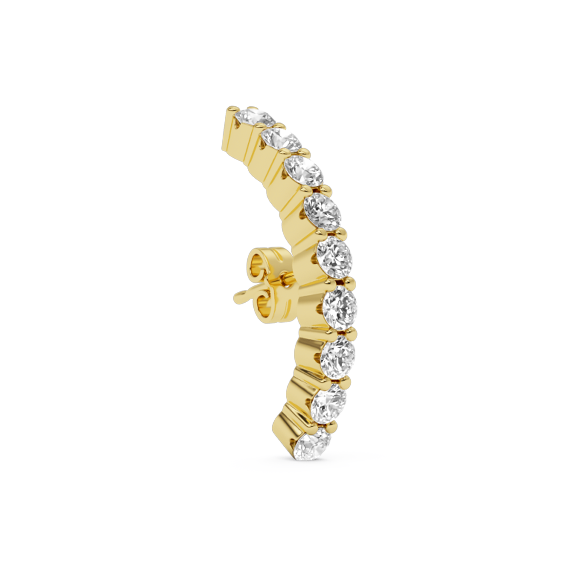 Iris Hug Zirconia Oorknopje – 14k Goud of Rodium Gelegd